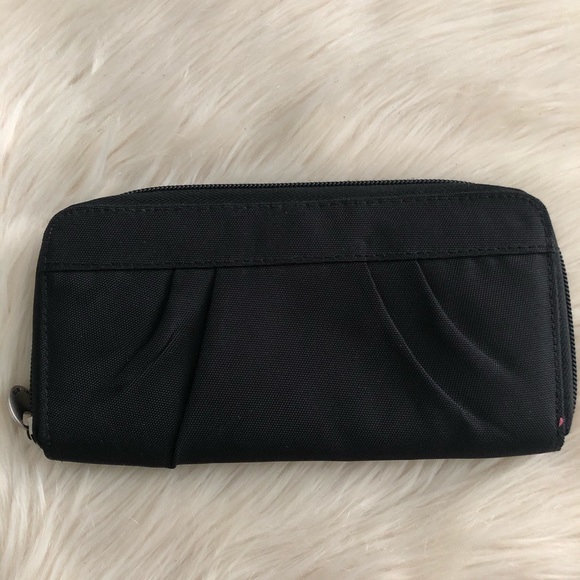 Travelon | Bags | Travelon Rfid Black Nylon Zip Around Wallet | Poshmark